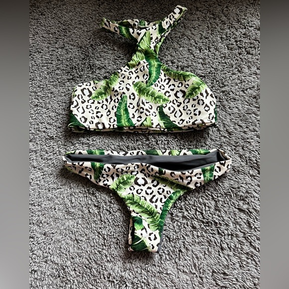 issa de mar | Swim | Issa De Mar Palm Leaf Animal Print Swimsuit Bikini ...
